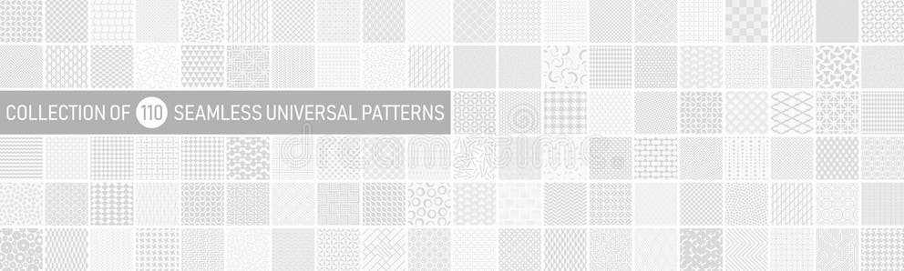 Collection of Vector Seamless Geometric Ornament Patterns in Different ...