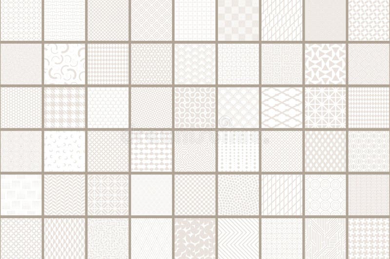 Collection of Vector Seamless Geometric Ornament Patterns. Neutral ...