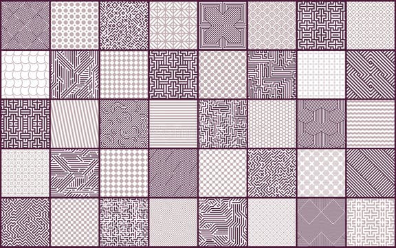 Collection of Vector Seamless Geometric Striped Patterns. Color ...
