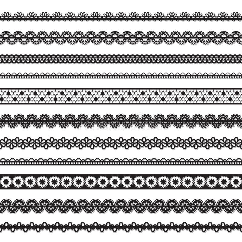 Collection of Vector Seamless Lace Stock Vector - Illustration of happy ...
