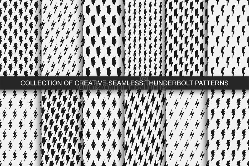Collection of Vector Seamless Lighting Patterns - Cartoon Design ...