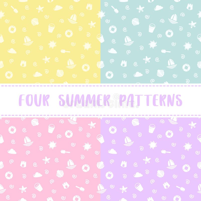 Collection of Vector Seamless Summer Patterns Stock Vector ...