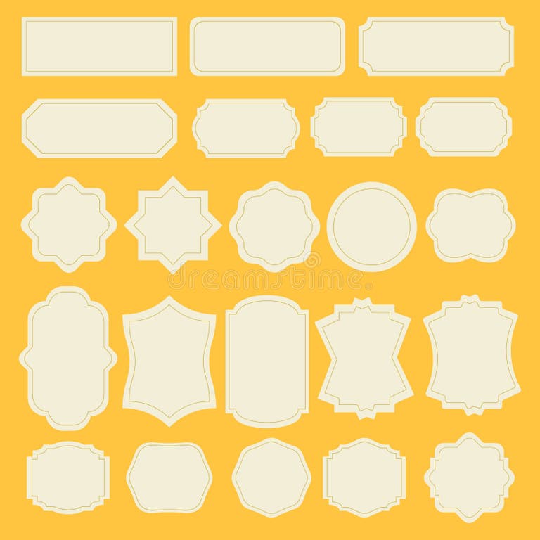 Collection of Vector Sticker Label Frames with Different Shapes Stock ...