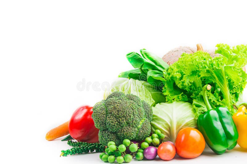 Collection Vegetables Isolated White Background Stock Image - Image of ...