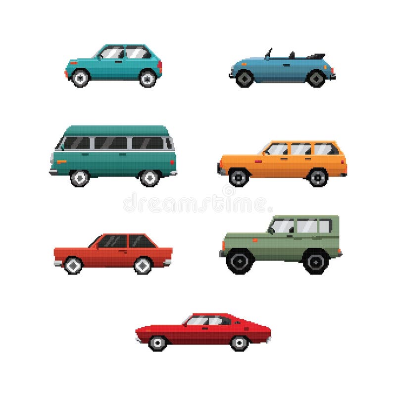 Collection of Vehicles. Vector Illustration Decorative Design Stock ...