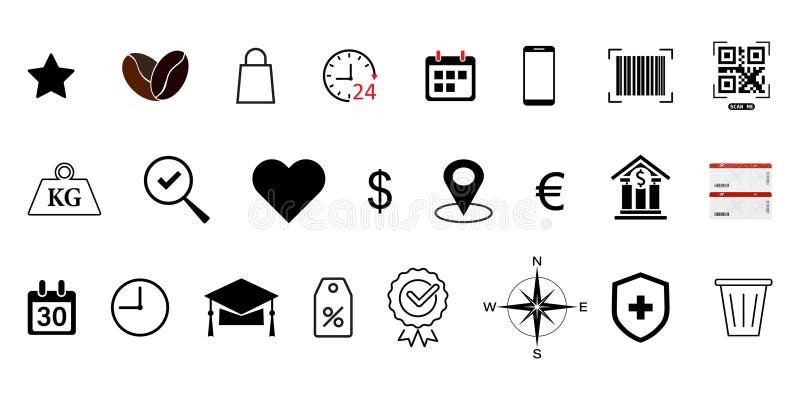 Collection of Versatile Universal Icon Set Business and E-commerce ...