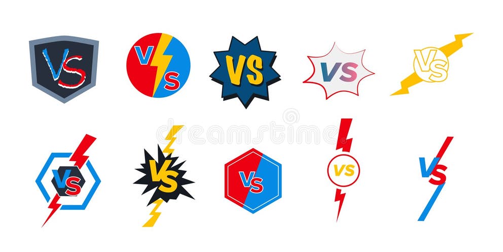 Collection of Versus Battle Icons Set. Vector Illustration Stock Vector ...