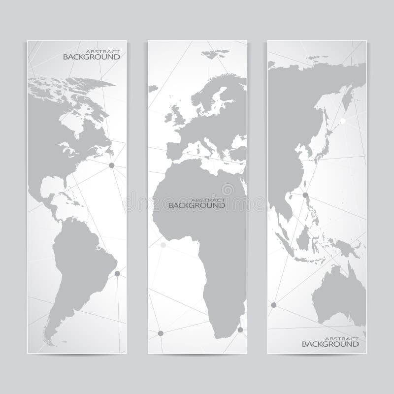 Collection Vertical Banner Design. World Map Stock Vector ...