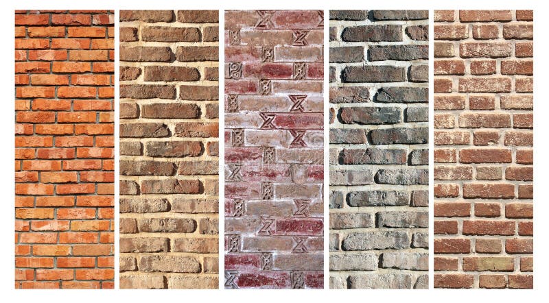 Collection of Vertical Banners with Textures of Old Brick Wall. Set of ...