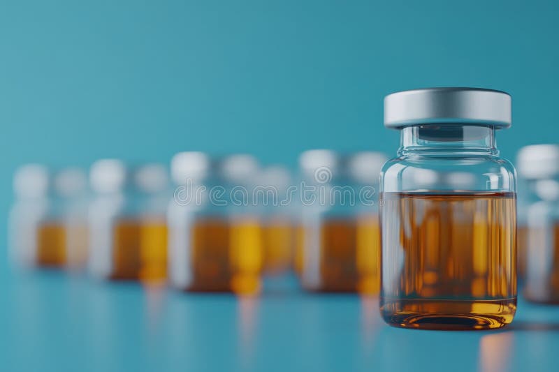 A Collection of Vials Filled with Liquids Placed on a Flat Surface ...