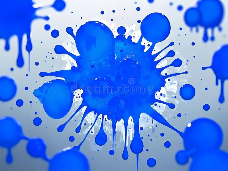 Realistic Blue Paint Splashes with Transparent Background in High ...