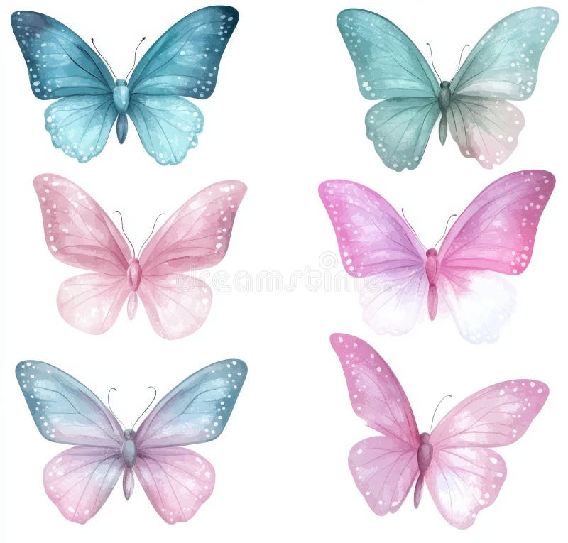 A Collection of Vibrant Butterflies. an Array of Butterflies. a Group ...