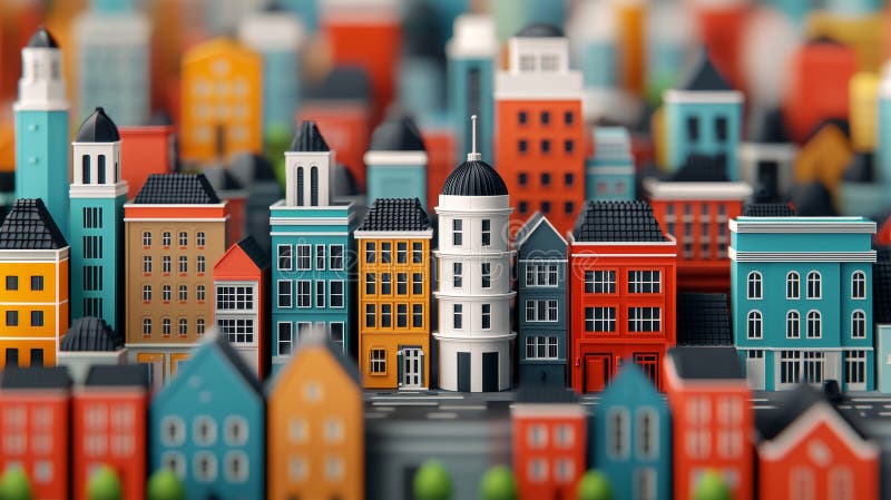 A Collection of Vibrant and Colorful Model Houses is Displayed within a ...