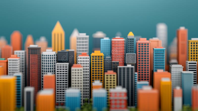 A Collection of Vibrant and Colorful Model Houses is Displayed within a ...