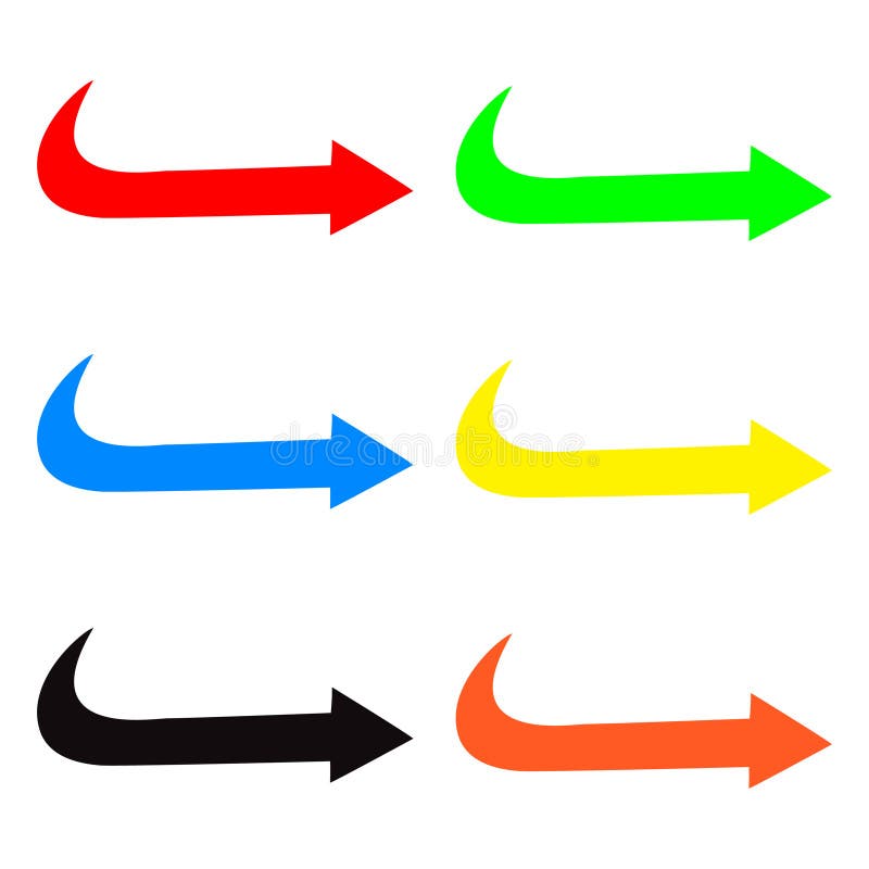 Set of Different Colored Arrows on a White Background. Vector ...