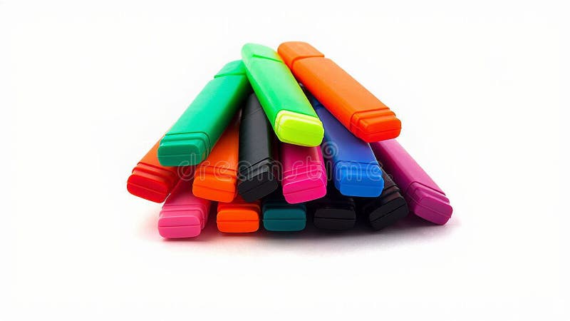 Set of Colorful Markers on a White Background Stock Illustration ...