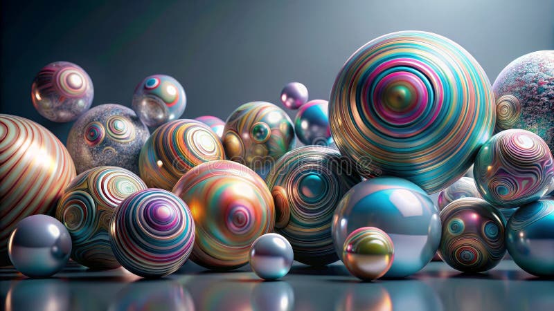A Collection of Vibrant, Multicolored Spheres with Circular Patterns ...