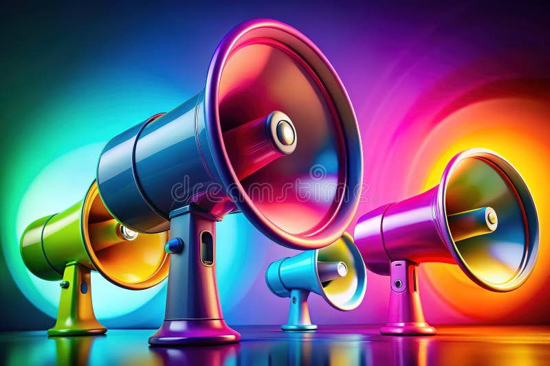 Professional Megaphone Illustrations Loudspeaker Symbols for Product ...