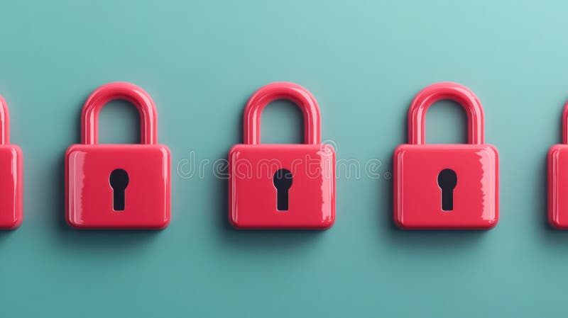 Collection of Vibrant Red Locks on a Teal Background, Symbolizing ...