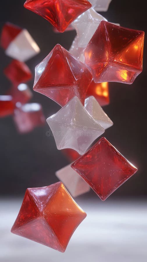 A Collection of Vibrant, Translucent Geometric Shapes Floating in Mid ...