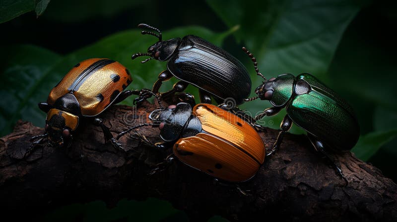 A Variety of Exotic Beetles, Bugs of Different Shapes and Colors ...