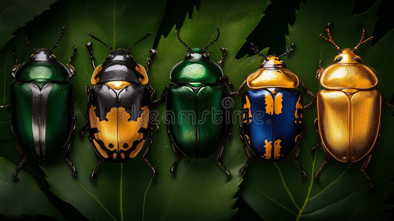 A Variety of Exotic Beetles, Bugs of Different Shapes and Colors ...