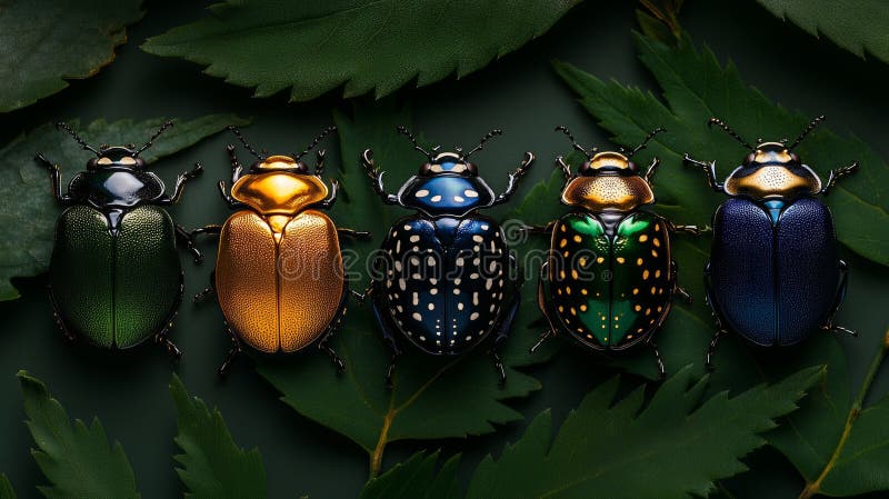 A Variety of Exotic Beetles, Bugs of Different Shapes and Colors ...