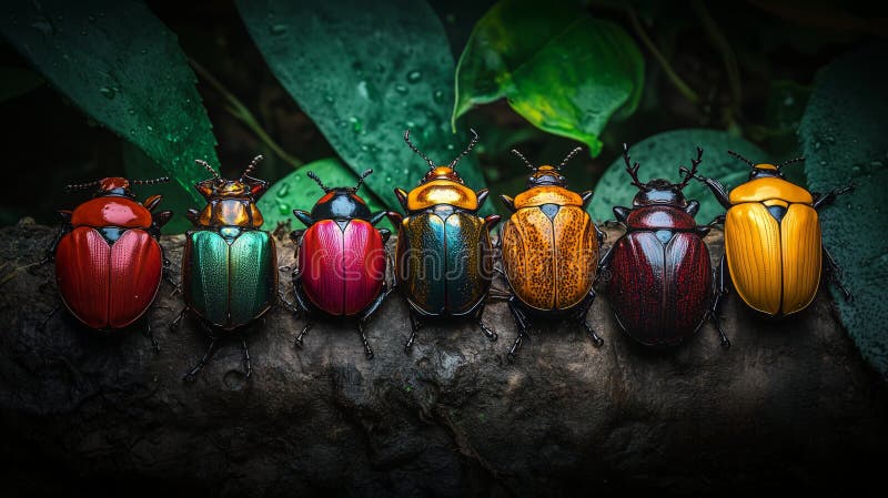 A Variety of Exotic Beetles, Bugs of Different Shapes and Colors ...
