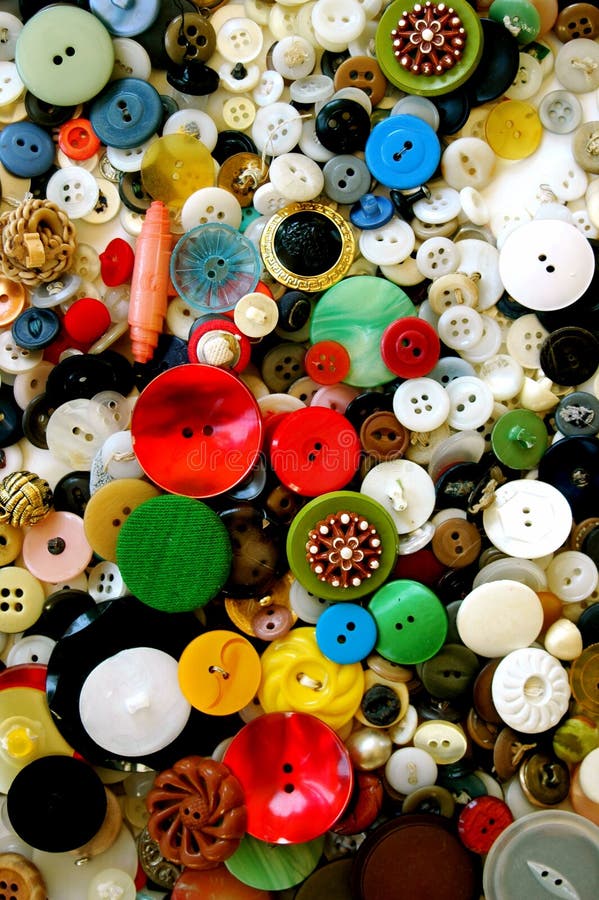 Collection of Vintage Buttons Stock Image - Image of colorful, abstract ...