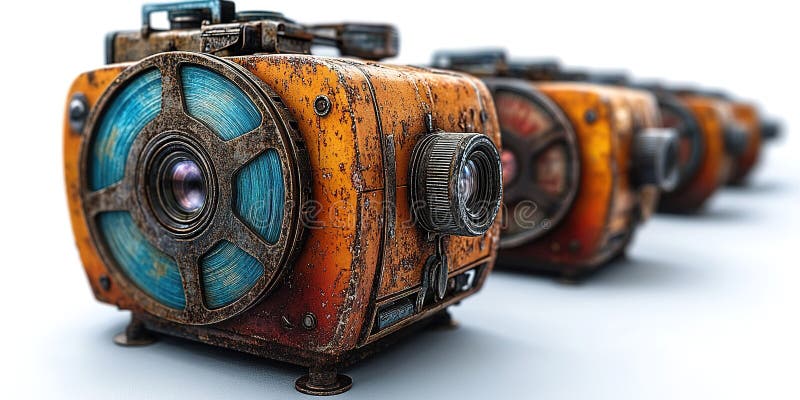 Collection of Vintage Cameras Showcasing Unique Designs and Textures in ...