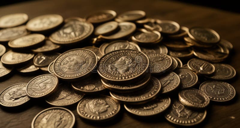 A Collection of Vintage Coins, Rich in History and Value Stock ...