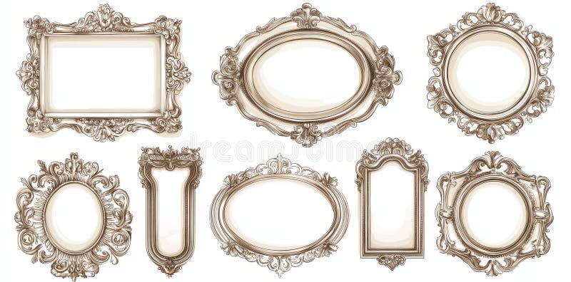 A Collection of Vintage Decorative Frames and Borders, Including ...