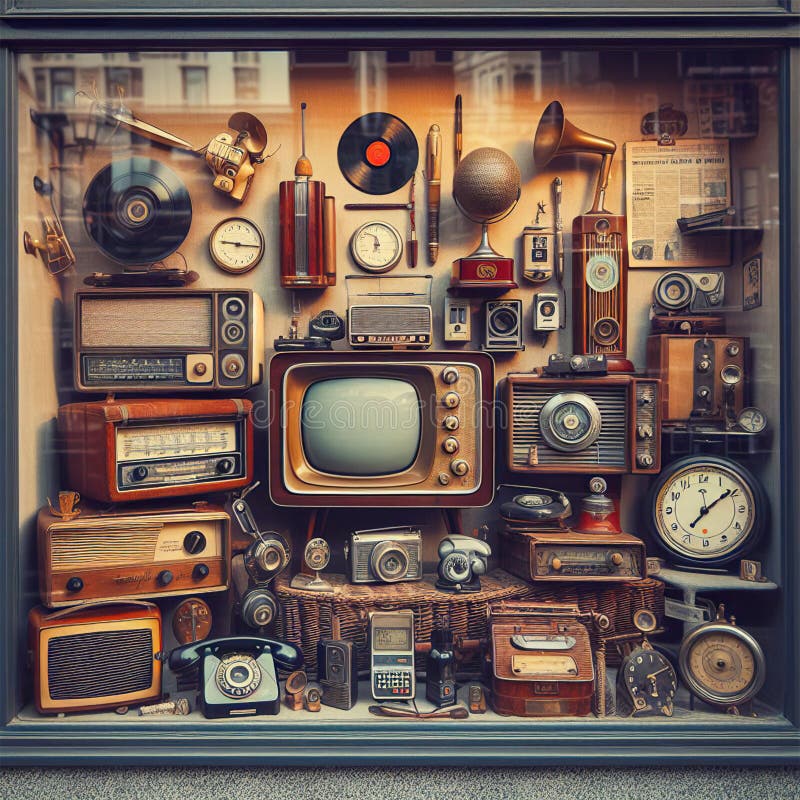 A Collection of Vintage Electronic Objects from the 1940s. Stock ...