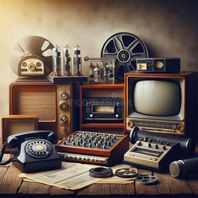 A Collection of Vintage Electronic Objects from the 1960s Stock ...