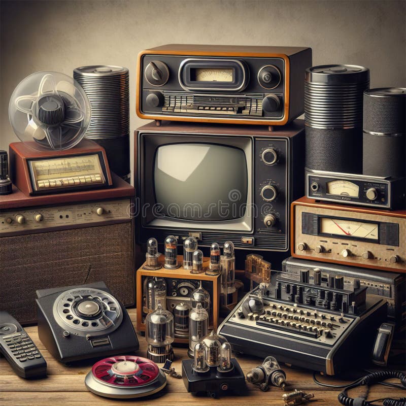 A Collection of Vintage Electronic Objects from the 1960s Stock ...