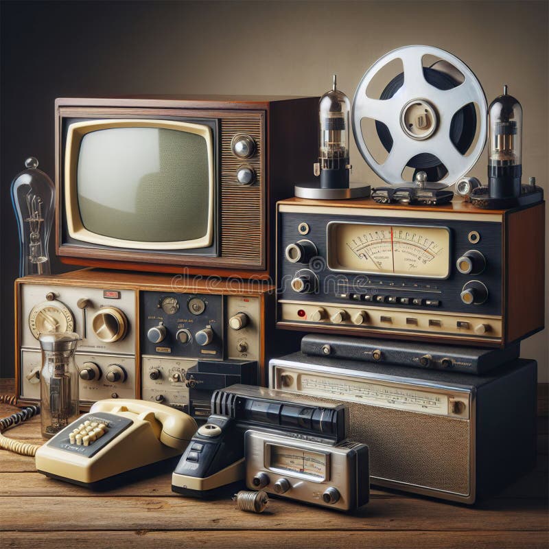 A Collection of Vintage Electronic Objects from the 1960s Stock ...