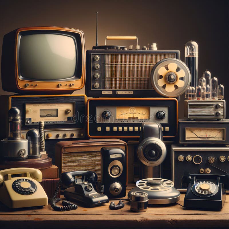 A Collection of Vintage Electronic Objects from the 1960s Stock ...