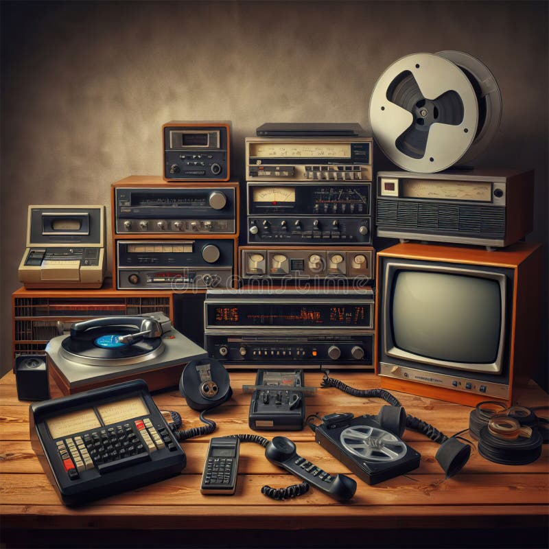 A Collection of Vintage Electronic Objects from the 1970s Stock ...