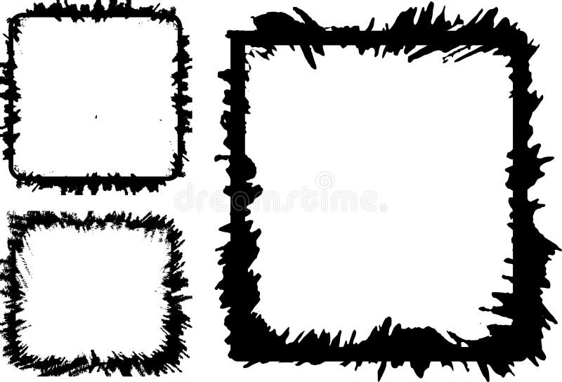 A Collection of Vintage Grunge Frames: Featuring Three Rectangular ...