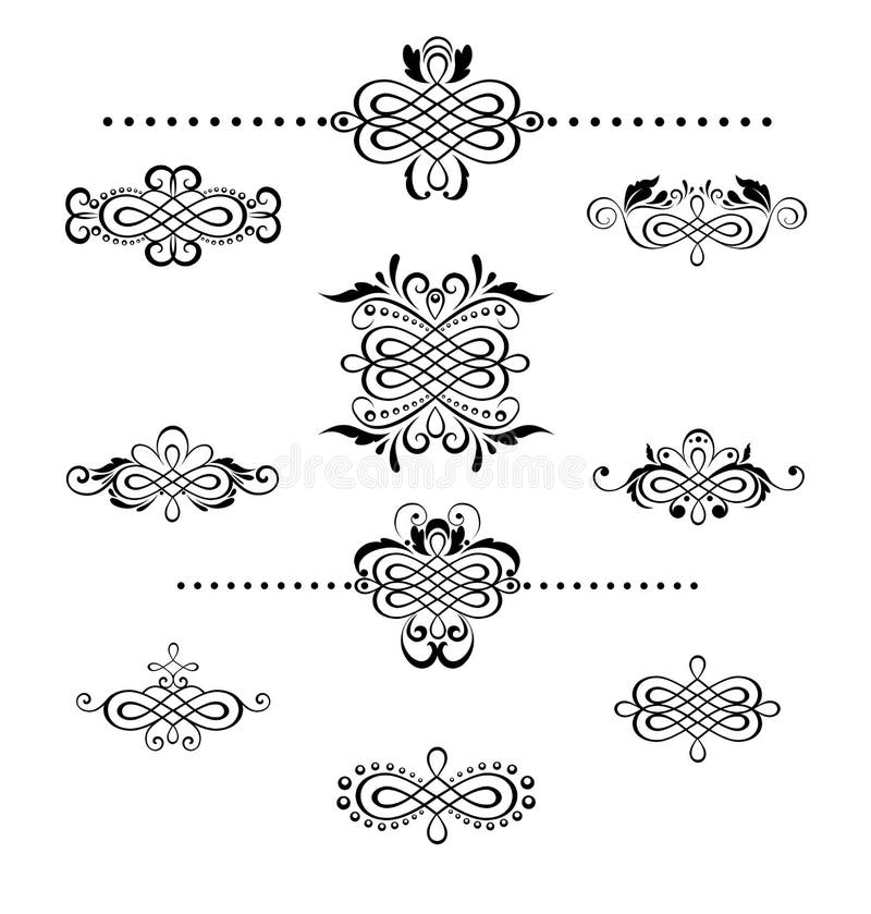 Collection of Vintage Headers Stock Vector - Illustration of decorative ...