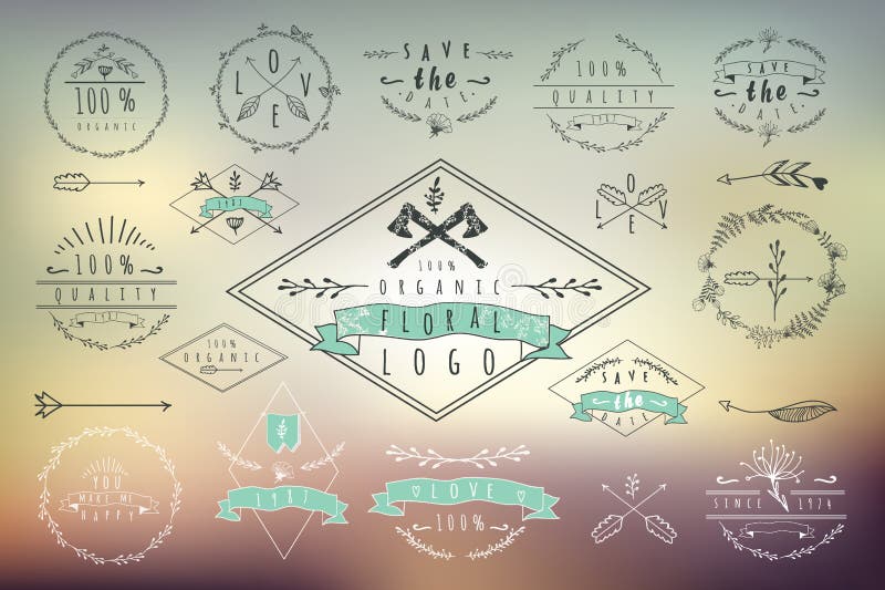 Collection of Vintage Labels, Badges and Logos Stock Vector ...