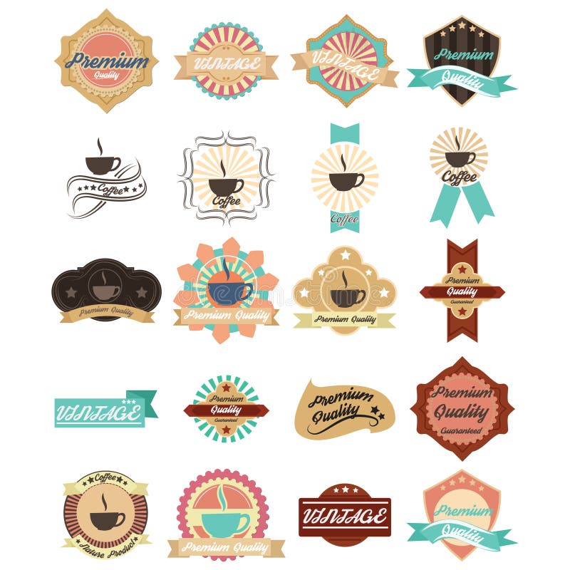 Collection of Vintage Labels. Vector Illustration Decorative Design ...