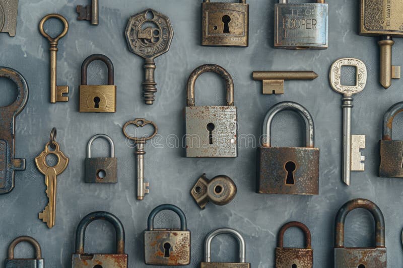 Collection of Vintage Locks and Keys, Perfect for Historical or ...