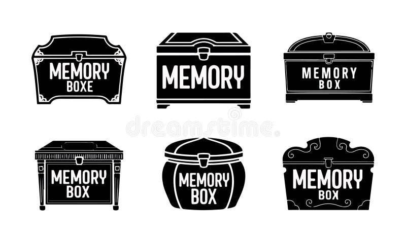 Collection of Vintage Memory Box Illustrations Black and White Line Art ...