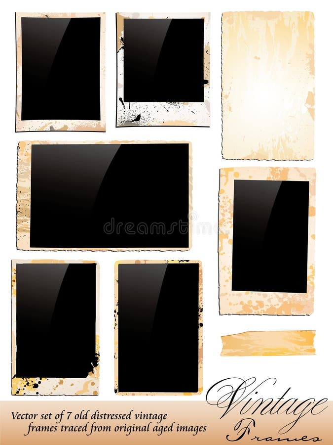 Collection of Vintage Photo Frames Stock Vector - Illustration of ...