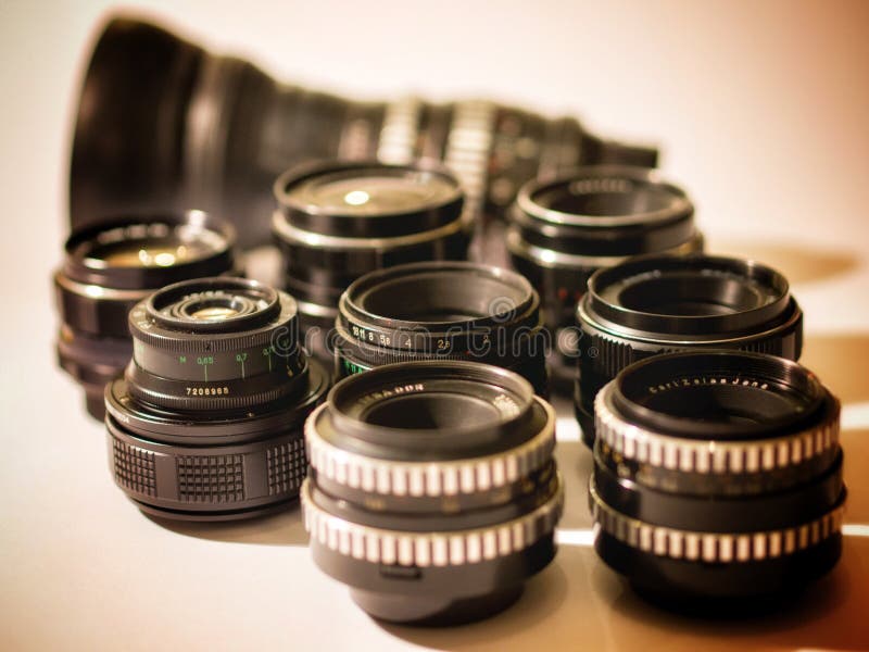 Collection of Vintage Photo Lenses Editorial Image - Image of lenses ...