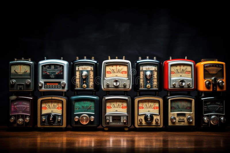 A Collection of Vintage Radios Spanning Different Decades, Lined Up in ...