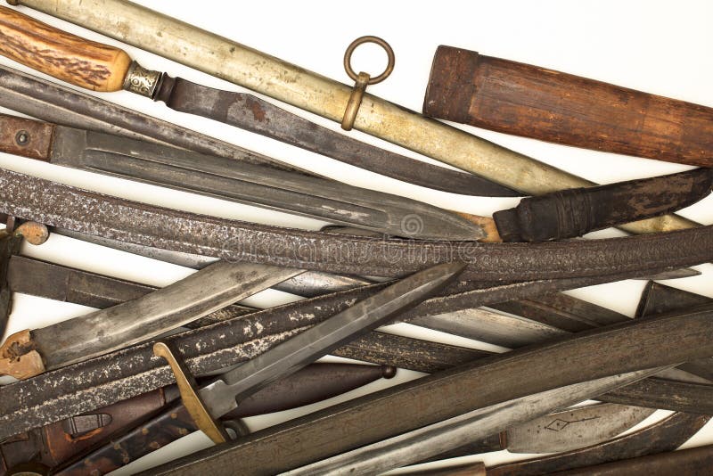 Collection of Old Swords and Daggers Stock Image - Image of cavalry ...