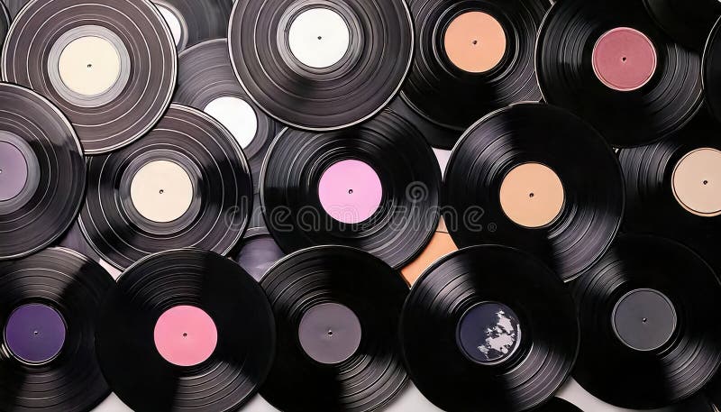 Assorted Vinyl Records Scattered on a Surface Showcasing Different ...