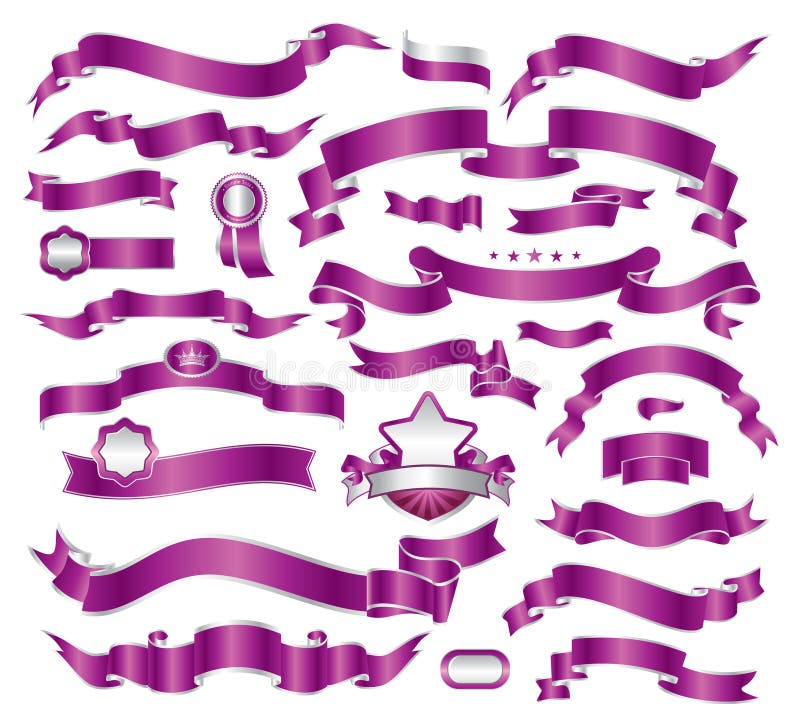 Collection of Violet Ribbons Stock Vector - Illustration of violet ...